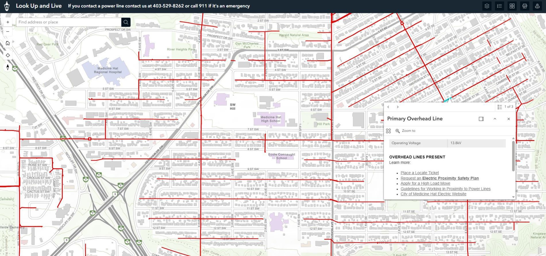 Look Up and Live! New online map displays overhead powerlines and ...